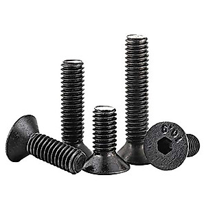 L-A M6-1.0x20mm 10.9 Carbon Steel Countersunk Head Hex Socket Screw Flat Countersunk Hex Socket Bolts Screws （25 Pcs）