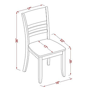East West Furniture Capri 6 Piece Kitchen Table & Chairs Set Contains a Rectangle Table and 4 Dining Room Chairs with a Bench, 36x60 Inch, Cappuccino