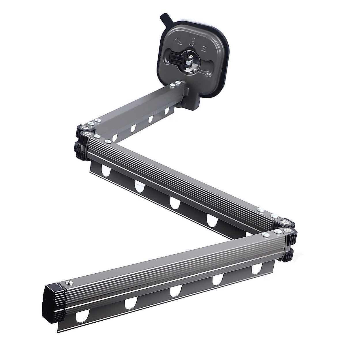 Yctze Wall Mounted Clothes Drying Rack, Retractable Laundry Drying Rack Space Saving Laundry Hanger Dryer Rack with Suction Cup for Bedroom Balcony Bathroom, Gray (Tri Fold