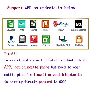 GZGYNADAST 80mm Bluetooth Portable Thermal Receipt Printer,only Compatible with Android/Windows, Can't Support iOS/ipad/MAC,3 inch Ticket Wireless Android Bill Invoice Printer for Small Business