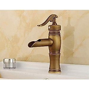 Kitchen Taps Basin Faucets Waterfall Bathroom Faucet Single Handle Basin Mixer Tap Bath Antique Faucet Brass Sink Water