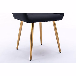 Generic Black Modern Multi-Purpose Dining Office Chair, No Wheels, Non-Rolling, Heavy Duty Metal Legs, 300 lbs Weight Limit