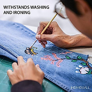 individuall Premium Fabric & Textile Paints Professional Grade Clothing Paint Set Art and Hobby Paints Craft Paint Set with 8 x 20 ml / 0.7 fl oz Vivid Colors For Beginners, Students, & Artists