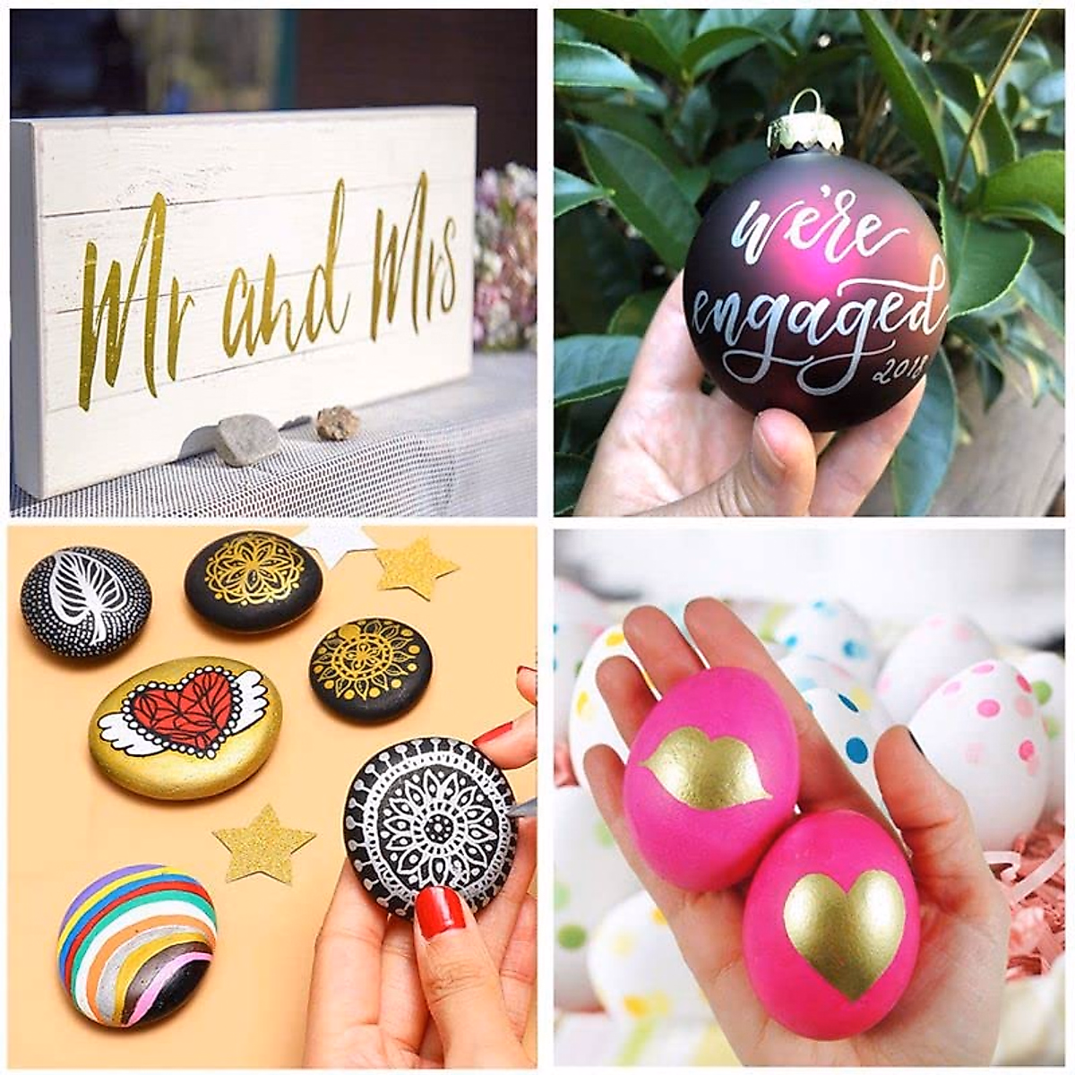 20 Colors Acrylic Paint Marker Set Acrylic Paint Pens, Quick Dry Paint Markers Set for Metal Rock Painting Canvas Wood Glass Plastic Fabric DIY Art Craft Painting Supplies