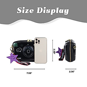 KUANG! Women Fashion Camera Shaped Crossbody Handbag PU Leather Vintage Shoulder Bag Novelty Clutch Box Purse