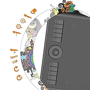 GAOMON M10K PRO 10 x 6.25 Inches Art Digital Graphic Tablet for Drawing Supports Tilt & Radial Function with 10 Shortcut Keys Work on Android OS & PC