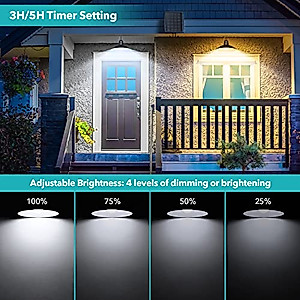 AGPTEK Solar Pendant Lights Outdoor Indoor, Dual Head Solar Shed Lights IP65 Waterproof Solar Lamp Indoor Solar Lights with Remote for Shed, Gazebo, Home, Patio, Barn, Chicken Coop, Porch, Garage