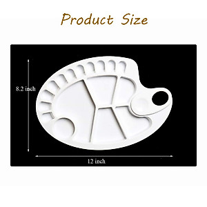 Non-Stick Paint Palette 2 PCS Artist Paint Mixing Tray Palette 11.8 x 8 inches Oval Shaped Easy Clean Art Palette 17 Wells (11.8 x 8 inch/2 PCS)