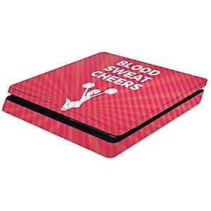 MightySkins Carbon Fiber Skin for Sony PS4 Slim Console - Blood Sweat Cheers | Protective, Durable Textured Carbon Fiber Finish | Easy to Apply, Remove, and Change Styles | Made in The USA