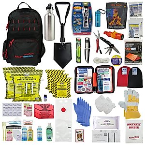 Ready America 72 Hour Elite Emergency Kit, 2-Person, 3-Day Backpack, Includes First Aid Kit, Survival Blanket, Emergency Food, Portable Disaster Preparedness Go-Bag for Earthquake, Fire, Flood