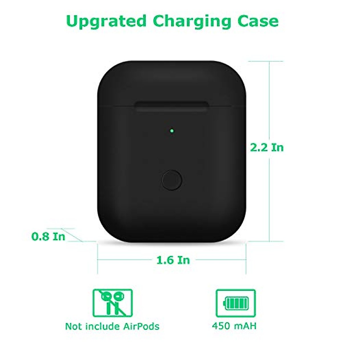 Wireless Charging Case Compatible with AirPods 1 2，Air pods Charger Case Replacement with Bluetooth Pairing Sync Button，no Aipods