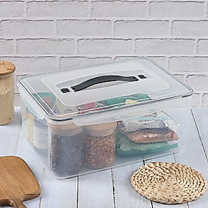 Innouse 4-Pack Sealed Food Storage Containers with Lid, Clear Plastic Storage Boxes Bin with Handle