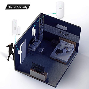 SECRUI Door Chime, Door Sensor Chime with Adjustable Volume, Easy Installation, 400ft Range, 52 Chimes, M508+D7 Door Open Chime for Business/Home When Entering, White