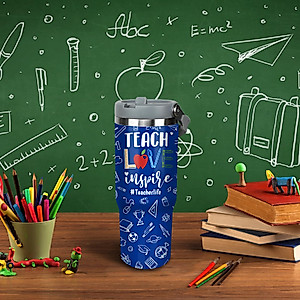 soeufnwhf Teacher Tumbler Cup, 30oz Stainless Steel Travel Coffee Mug Cup, Best Teachers Gifts for Women Appreciation Gifts for Birthday, Appreciation Week, Back To School