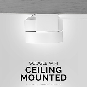 BRAINWAVZ Screwless Wall & Ceiling Mount for Google WiFi Home Mesh System Holder, No Tools Required, Easy to Install, No Mess, No Drilling, Strong VHB Adheasive Mount, White