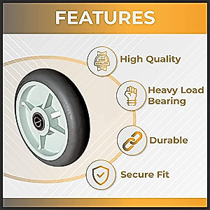 HaulPro Hand Truck Wheels -Set of 2- Flat-Free Dolly Wheels Replacement - Heavy Duty 8 x 2 inch Rubber Dolly Tires - 350 lb. Capacity - Semi-Precision Bearings - Ideal for Hand Truck, Utility Cart