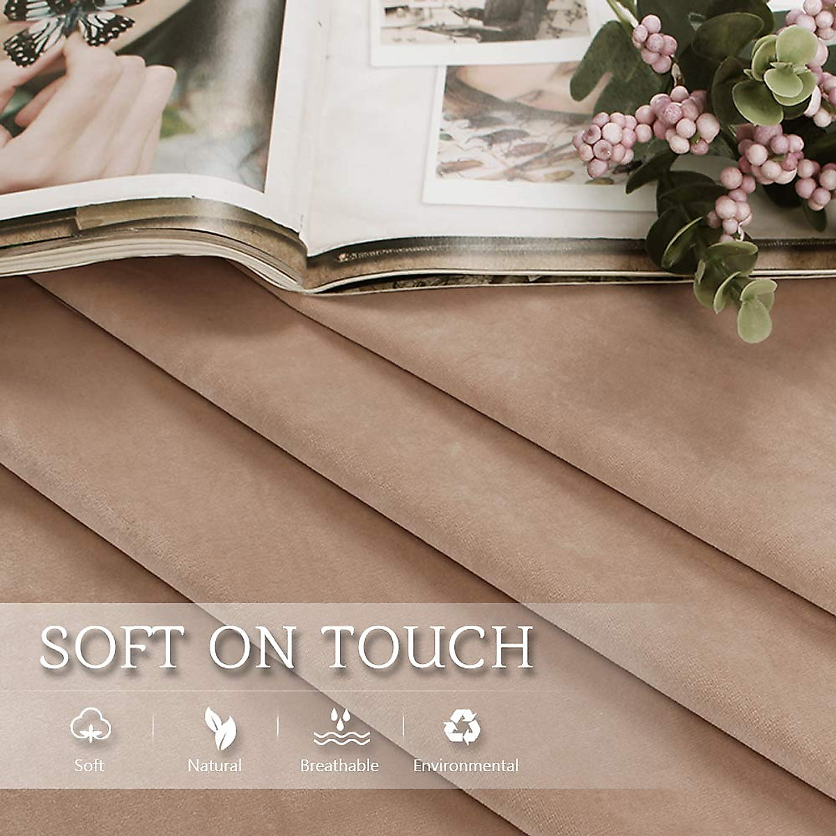 StangH Pregnancy Pillow Cover, Nursery Soft Velvet Body Pillowcase, King Size Zippered Long Pillowcase Cover for Kids/Toddler, Blush Beige, 20 x 54 inches, 1 Pc