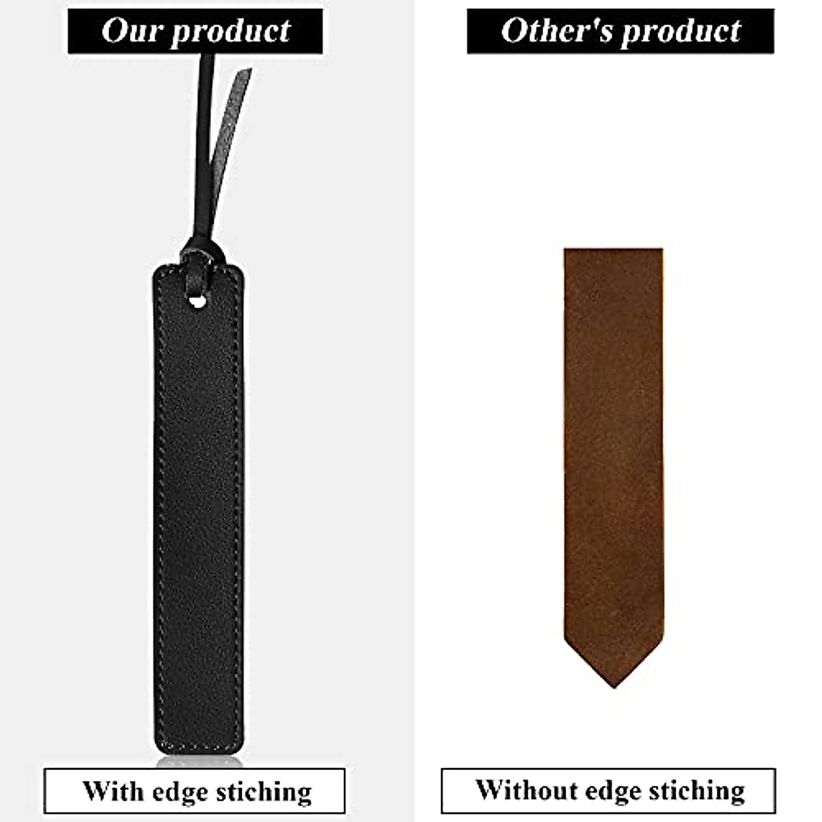 80 Pieces Black Leather Bookmarks Handmade Genuine Leather Page Markers Personalized Leather Bookmarks for Book Reading Bookworm Book Lovers Readers Writers Accessories