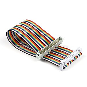 UCTRONICS Male to Female GPIO Ribbon Cable 40pin 8inch Breadboard Jumper Wires for Connection Raspberry Pi 5 3 2 Model B B+ w/ 3.5/5 inch TFT Touch Screen LCD Display