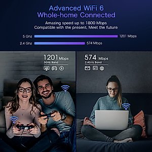 Rockspace WiFi Extenders Signal Booster for Home, AX1800 WiFi 6 Range Extender up to 1500 sq. ft and 35+ Devices, Dual Band and Antennas WiFi Repeater up to 1.8Gbps Speed, AP Mode w/Gigabit Port
