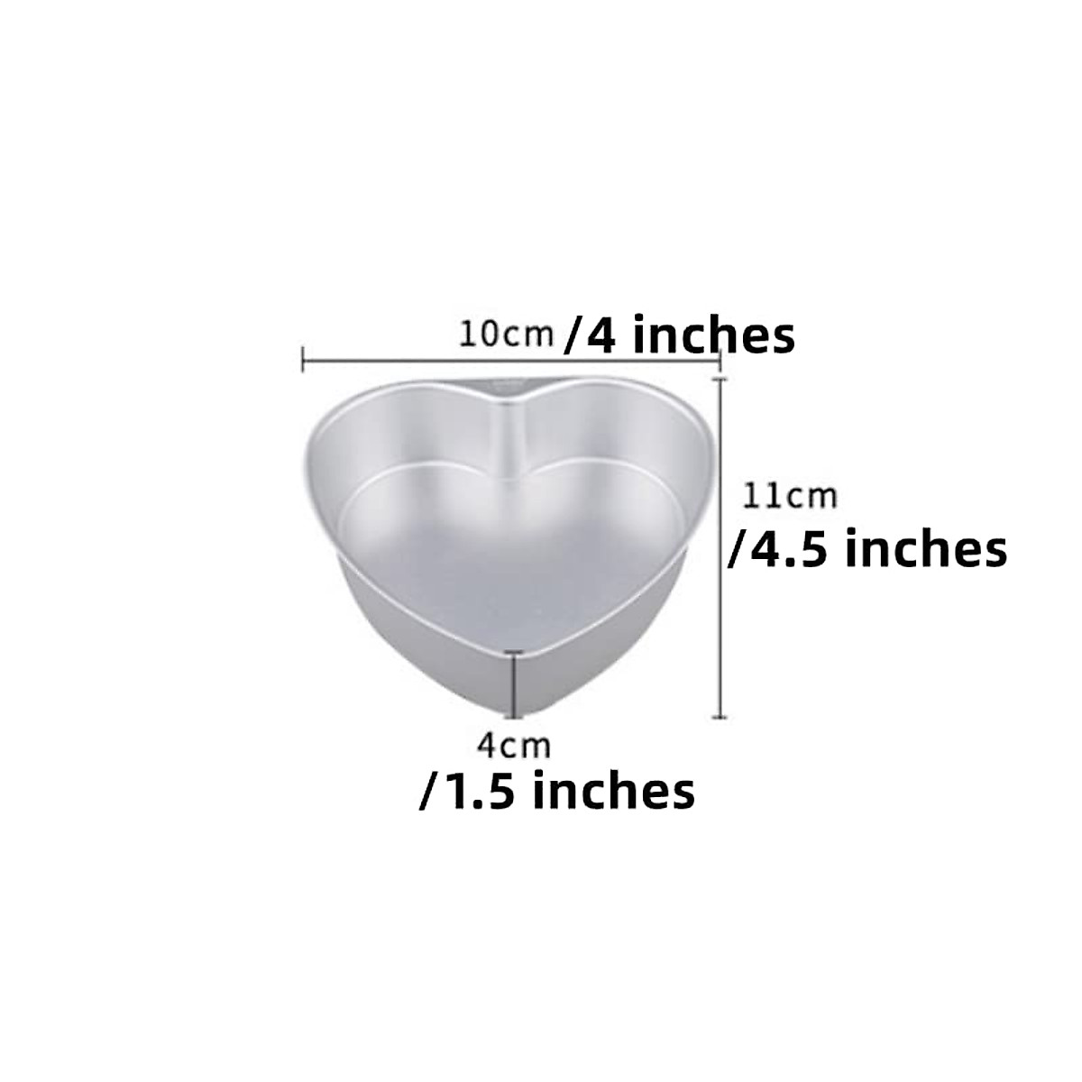 XIGUI 4 Pieces Heart Shaped Cake Pans-4 Inch Cake Pans-with Removable Bottom Cake Dessert Baking Mould- for Kitchen Birthday Valentine Day Wedding