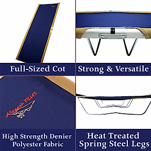 BYER OF MAINE, Allagash Plus, Cot, Extra Wide, 76" L X 30" W X 8" H, Lightweight Cot, Camping Cots Adult, Holds up to 250lbs, Single, Portable Camping Cot