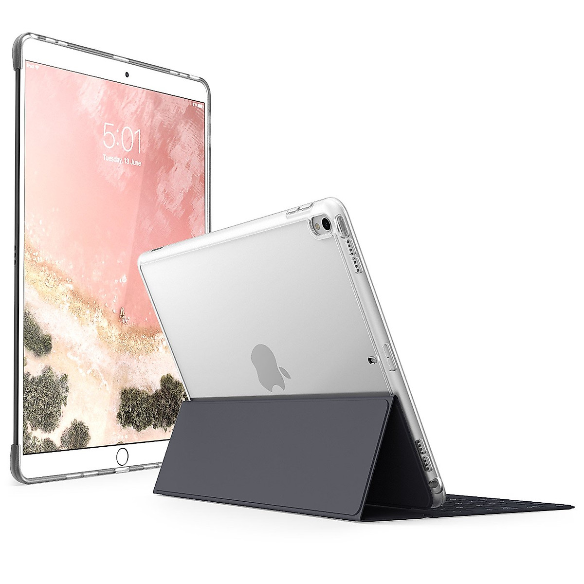 i-Blason Case for iPad Pro 10.5" (2017 Release) and iPad Air 3 10.5" 2019 (3rd Generation), Compatible with Official Smart Cover and Smart Keyboard Clear Hybrid Cover Updated Version (Clear)