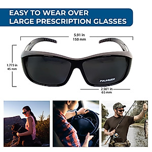 BLUE CUT Fit Over Polarized Sunglasses Solar Shield Sunglasses To Wear Over Glasses