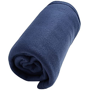 Brookstone Travel Blanket with Foot Pocket and Packing Case - Lightweight Portable Fleece Blanket for Vacations, Airplanes, Trains, Buses, and Cars, Size OneSize, Blue