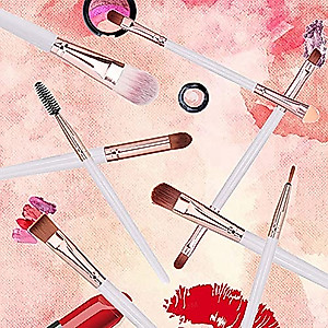 Female Makeup Brushes Set 20pcs Professional Cosmetics for Face Eyeshadow Eyebow Eyelash Lip Highlighter Powder Foundation Make Up Brush Kit Tools (White)