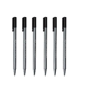 Staedtler Triplus Fineliner Black 0.3mm - Pack of Six