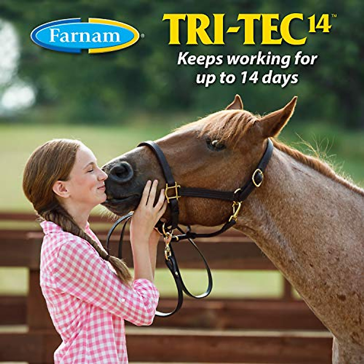 Farnam Tri-Tec 14 Horse Fly Spray, Kills, Repels, Protects, 128 Ounces, Easy Pour Gallon Refill