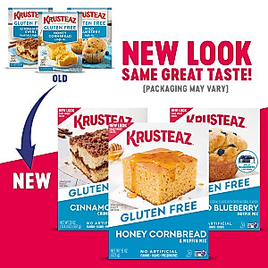 Krusteaz Gluten Free Baking Mix, Cinnamon Swirl Crumb Cake & Muffin Mix, Gluten Free with No Artificial Flavors, Colors or Preservatives, 20 Ounce (Pack of 2)