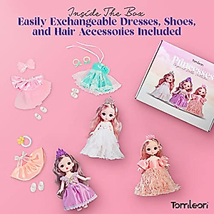 Princess Toys for Girls Age 3 4 5 6 | Mini Princess Dolls - Gift for Girls | 3 Little Princess Figurines with Tiaras, Hair & Accessories | Set for 3+ Year Old Girls | Compatible with Doll Houses