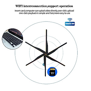 3D Hologram Fan,Hologram Projector Missyou Holographic Led Ceiling Skylight for Shop,Bar,Casino,Party Advertising Display… (33.5 Inches Six Leaves(App with WiFi))