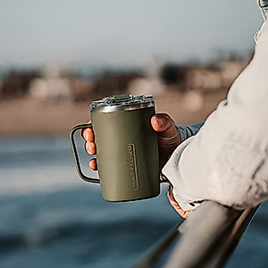 BrüMate Toddy - 16oz 100% Leak Proof Insulated Coffee Mug with Handle & Lid - Stainless Steel Coffee Travel Mug - Double Walled Coffee Cup (Matte Gray)