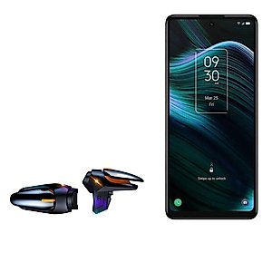 BoxWave Gaming Gear Compatible with TCL Stylus 5G - Touchscreen QuickTrigger Auto, Trigger Buttons Autofire Gaming Mobile FPS - Jet Black