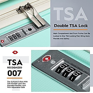 Joyway Luggage Carry-On Suitcases 20" Lightweight Polypropylene Carrying Case with TSA Lock,Rigid Luggage with Swivel Wheels,14" Cosmetic Bag & 7" Small Bag