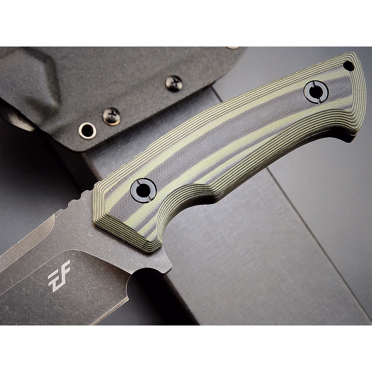 Eafengrow EF134 Fixed Blade Knife DC53 Steel Blade Two Tone G10 Handle Full Tang Heavy Duty EDC Straight Knifes for Working Camping Hunting Bushcraft(Black)