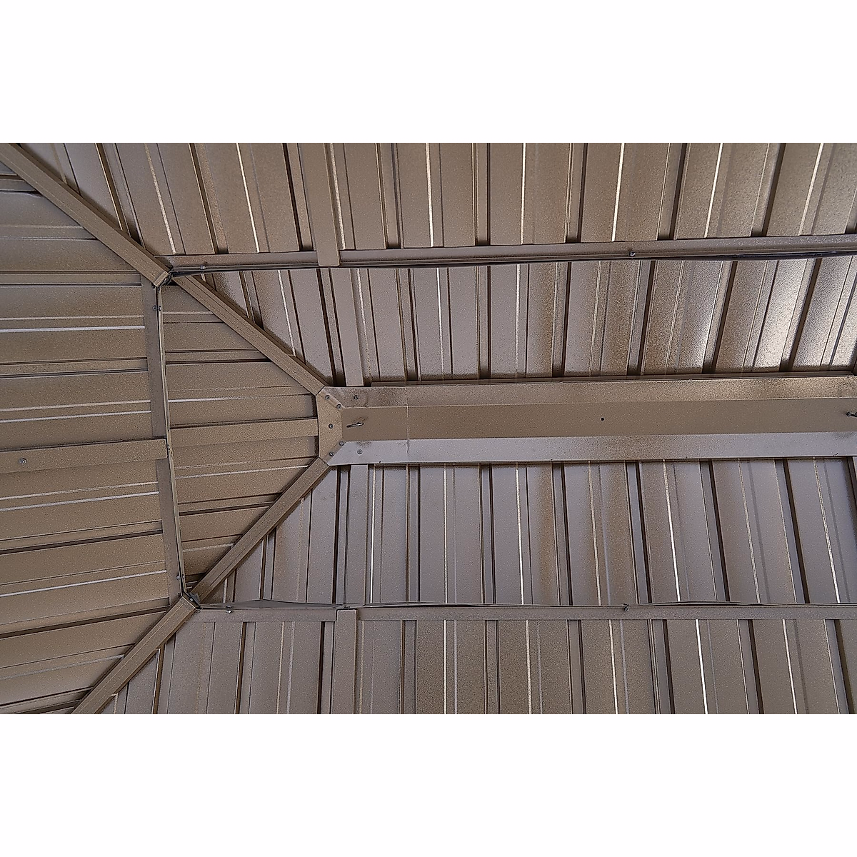 12' x 20' Hardtop Gazebo Outdoor Canopy Tent w/Double Galvanized Steel Vented Roof &Aluminum Frame for Garden Backyard,Permanent Metal Pavilion Heavy Duty Sunshade w/Privacy Curtains for Patio (Brown)