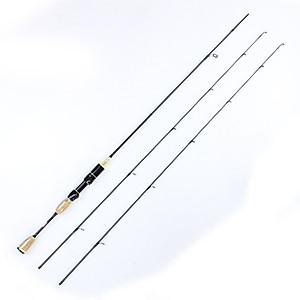 Rosewood Double Tips 1.8m Ultra Light Spinning Rod UL Soft Casting Rod Lure Weight 0.8-5g Line Weight 2-5LB Ultralight Carbon Fiber Fishing Rod Pole (Gold, 1.8m Spinning Rod)