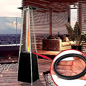 Firdnyohs 4" Glass Tubes Support Rubber Ring -Neoprene Support Ring for Glass Tubes,Pyramid Patio Heater Dancing Flames Pyramid Outdoor Patio Heater Replacement Glass Tube Support Rubber Rin -Black