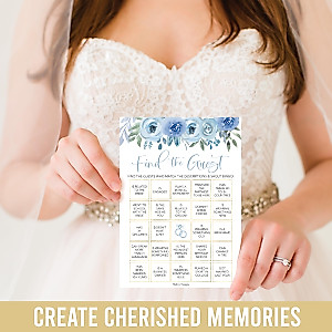Hadley Designs 40 Floral Funny Bridal Shower Games 20 Guests - Wedding Games for Bridal Shower Games for Guests, Couples Wedding Shower Games for Couples, Bridal Party Games, Bridal Shower Bingo Game