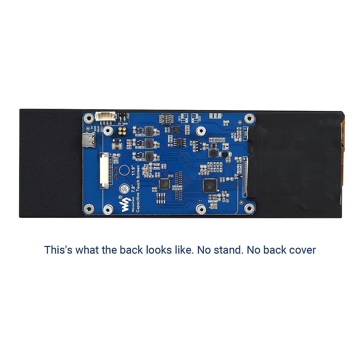 waveshare 7.9inch Touchscreen Display for Raspberry Pi 4B/3B+/3A+, 480×1280 Resolution IPS Screen, DSI Interface, Capacitive Touch Panel Support up to 5 Points Touch