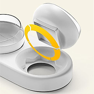 Dog Bowls for Food and Water, Dog Cat Water Dispensers and Feeder, 15° Tilted Removable 2 Cat Bowls, 1 Automatic Gravity Water Bottle, for Pets Such as Multiple Cats or Dogs (White)