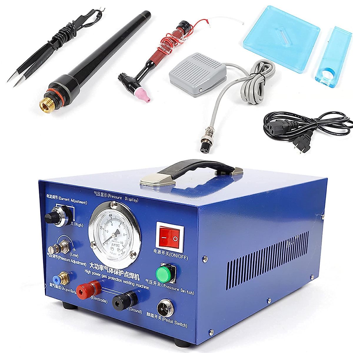 CNCEST Adjustable Pulse Welding Machine,High Power Argon Pulse Jewelry Spot Welder,Portable Spot Welders Soldering Welding Station for for Gold Silver Platinum Palladiu
