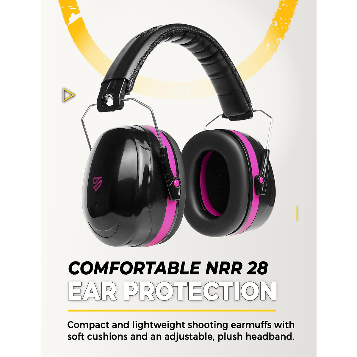 TradeSmart All-in-One Gun Range Safety Duo Kit, Pink & Grey Ear and Eye Protection Kit for Men and Women, U.S. Certified