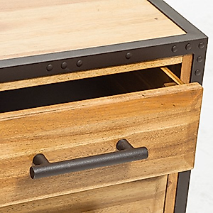 Christopher Knight Home Lina Acacia Wood Two Drawer Night Stand, Natural Stained