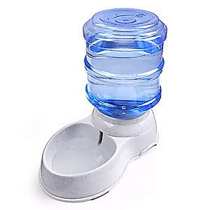 Pet Water Dispenser Station - 1 Gal Replenish Pet Waterer for Dog Cat Animal Automatic Gravity Water Drinking Fountain Bottle Bowl Dish Stand