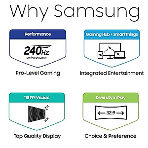 SAMSUNG 49" Odyssey QD-OLED G9 (G95SC) Series Curved Smart Gaming Monitor, 240Hz, 0.03ms, AMD Freestyle Premium Pro, G-Sync Compatible, Dual QHD, Neo Quantum Processor Pro, LS49CG954SNXZA, 2023